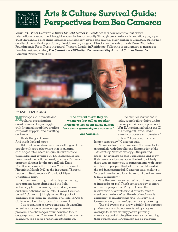 Arts & Culture Survival Guide: Perspectives from Ben Cameron | Virginia ...